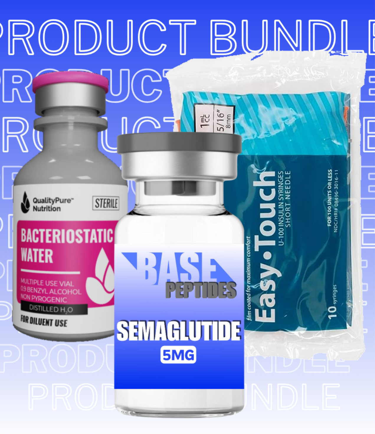 Semaglutide Starter KIT: 5MG Vial, 30ml BAC Water, 10 Syringes – Base ...